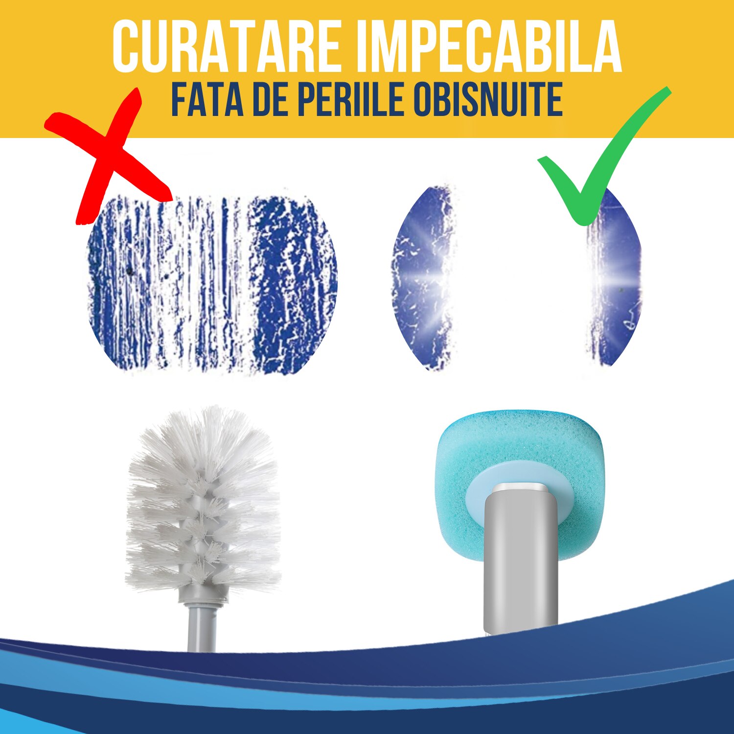 Set 8 rezerve pentru perie WC, Purpley, de unica folosinta, design ...