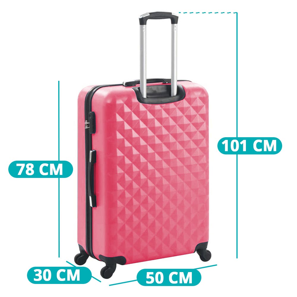 Set 3 valize de calatorie cu geanta cosmetica, roz nalba, Timeless ...