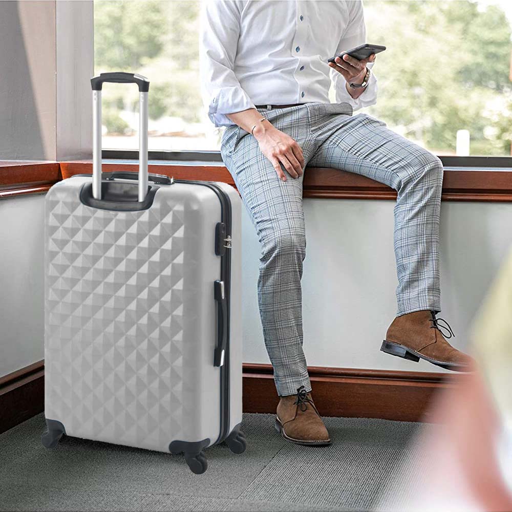 Set 3 valize de calatorie cu geanta cosmetica, gri, Timeless Tools, cu ...