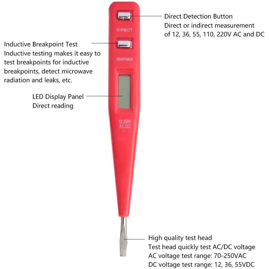 Tester de tensiune, Digital, Rosu - eMAG.ro