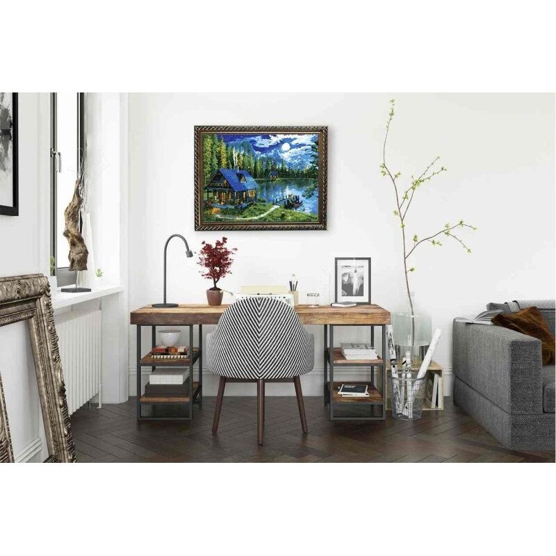 Set creativ pictura pe numere, Moments, Noaptea pe lac, 40x50 - eMAG.ro