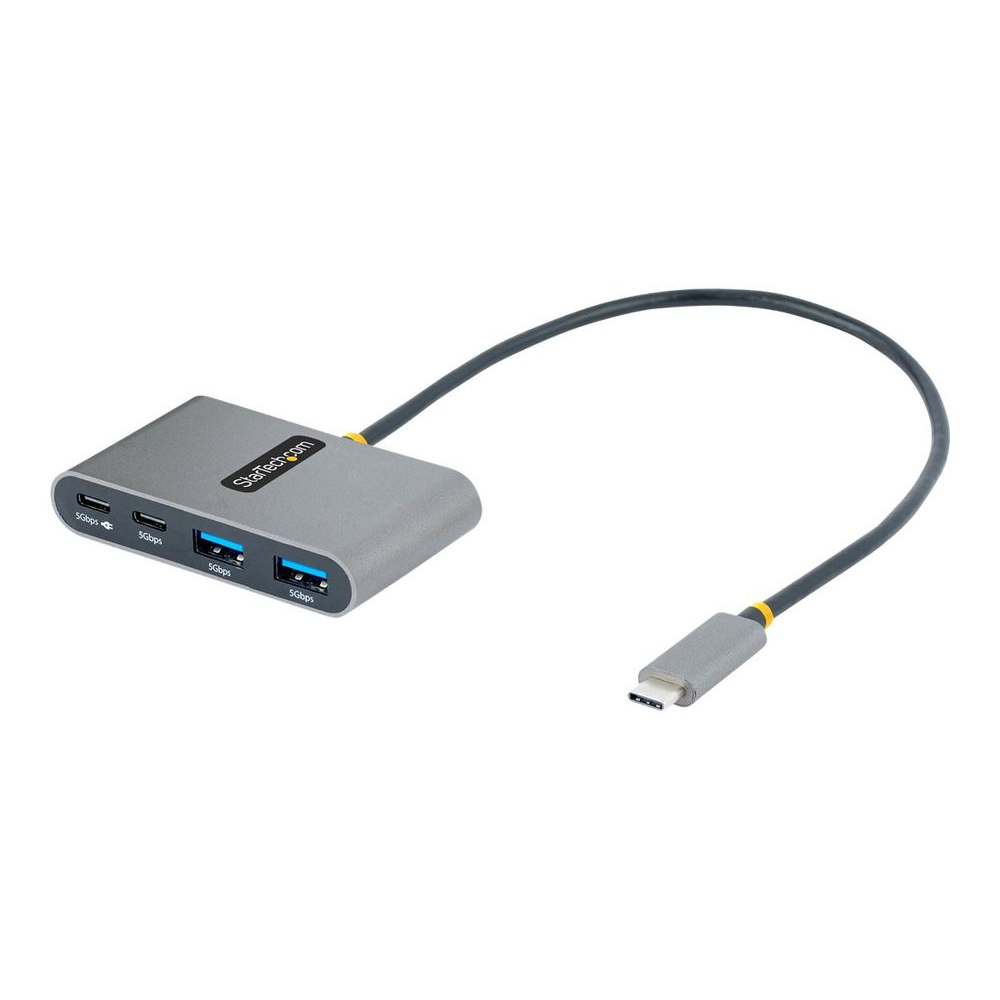 StarTech.com 4-Port USB-C Hub with 100W Power Delivery Pass-Through - 2x USB-A + 2x USB-C - USB ...