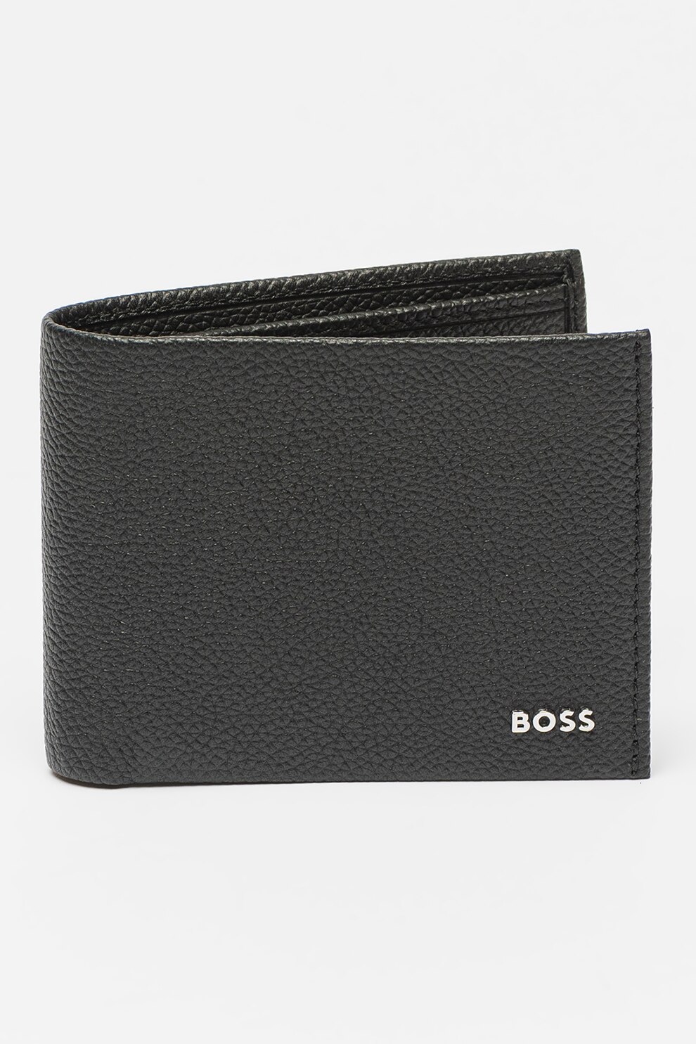 BOSS, Portofel din piele cu aspect texturat Highway, Negru - eMAG.ro