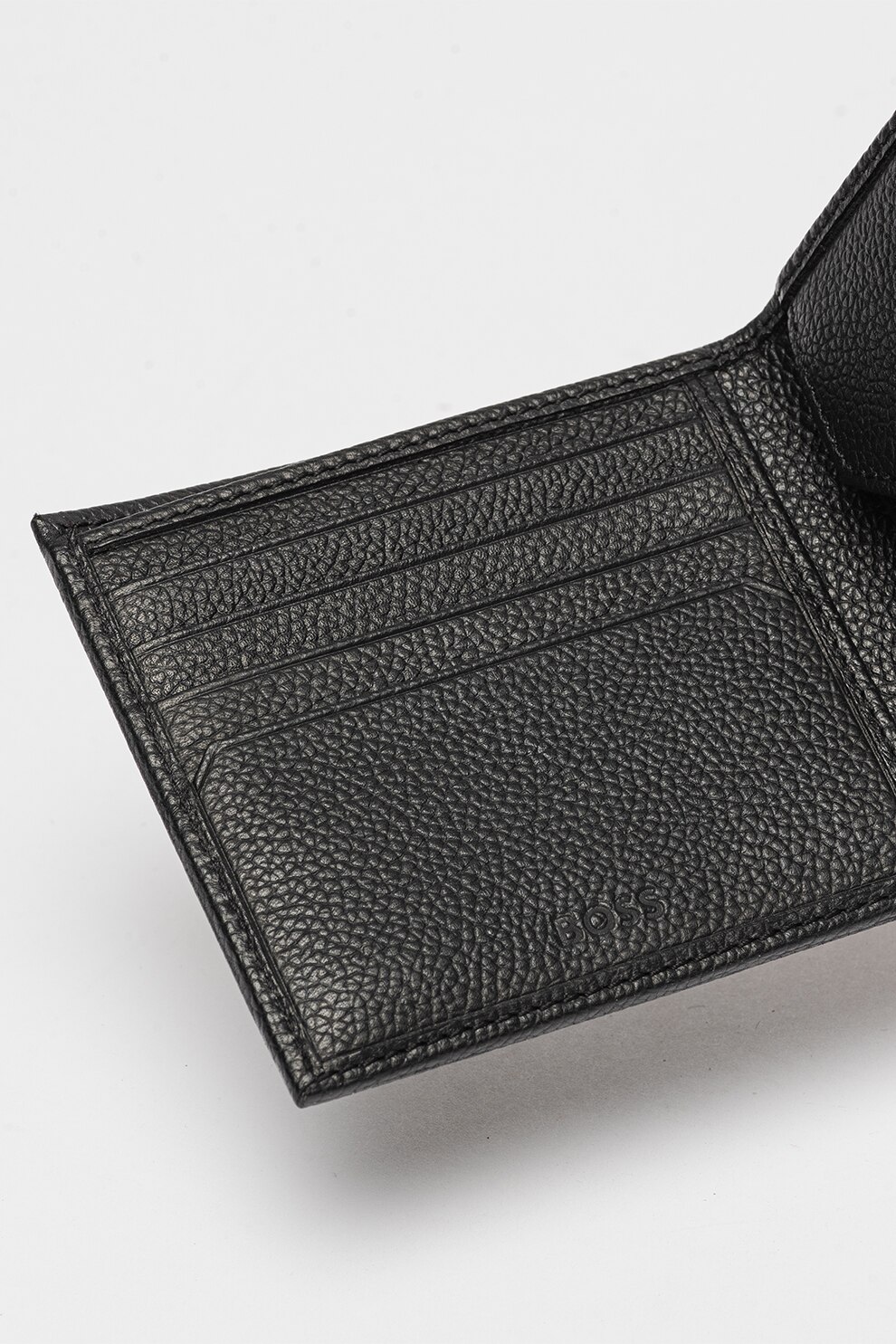 BOSS, Portofel pliabil de piele Highway, Negru - eMAG.ro