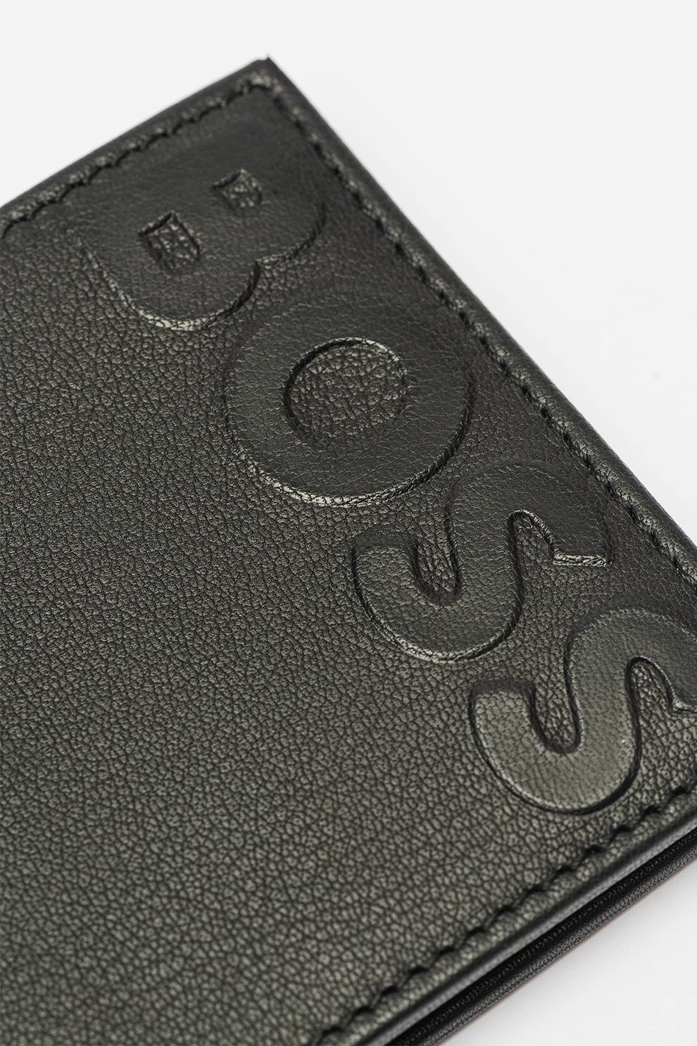 BOSS, Portofel din piele cu logo in relief Big, Negru - eMAG.ro