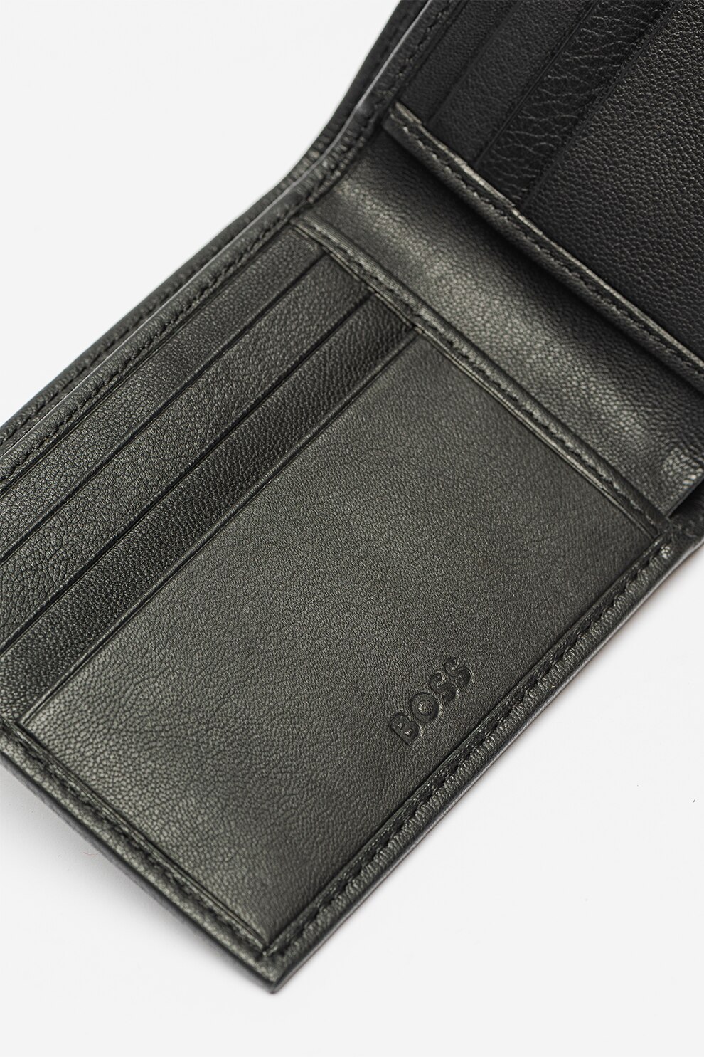 BOSS, Portofel din piele cu logo in relief Big, Negru - eMAG.ro