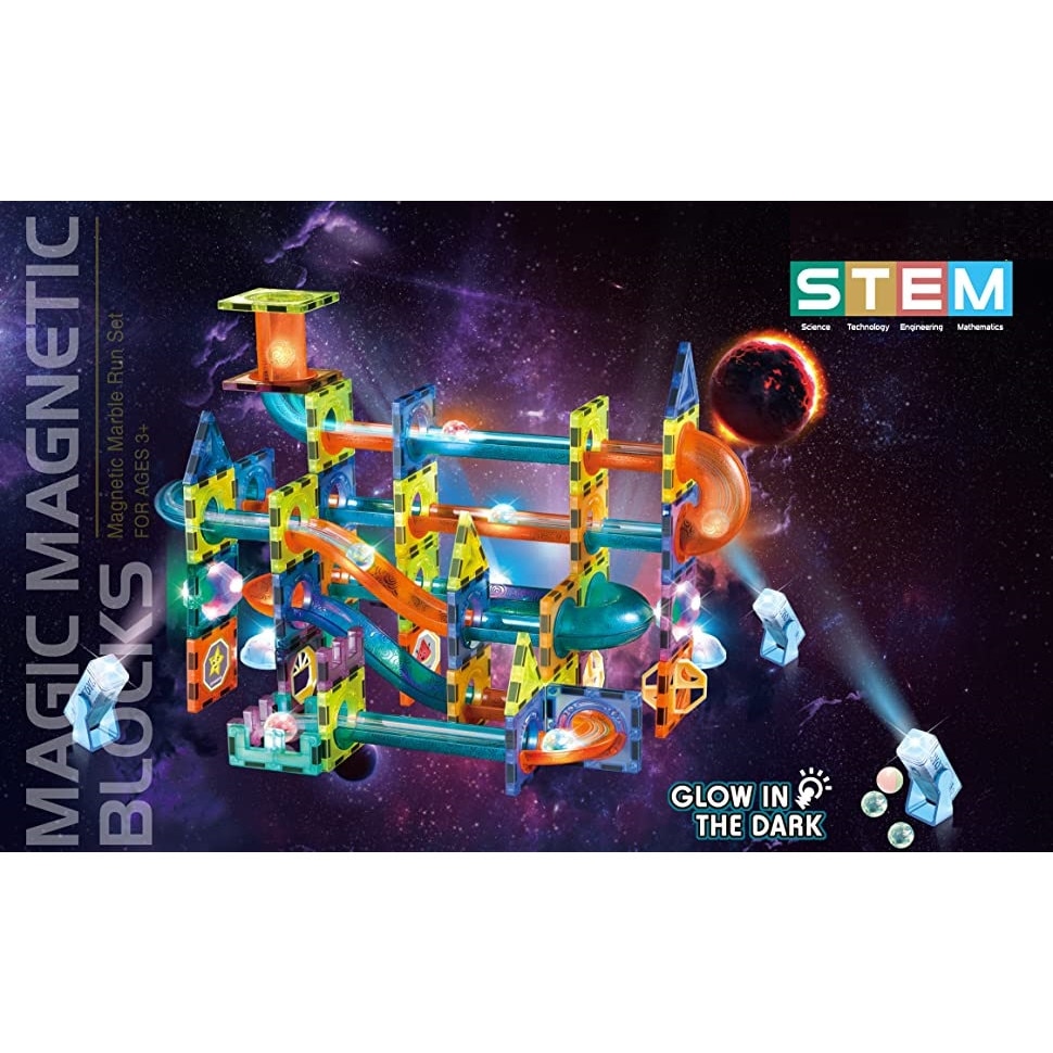 Set de Constructie Magic Light Magnets, Include 110 de Piese, Lumineaza ...