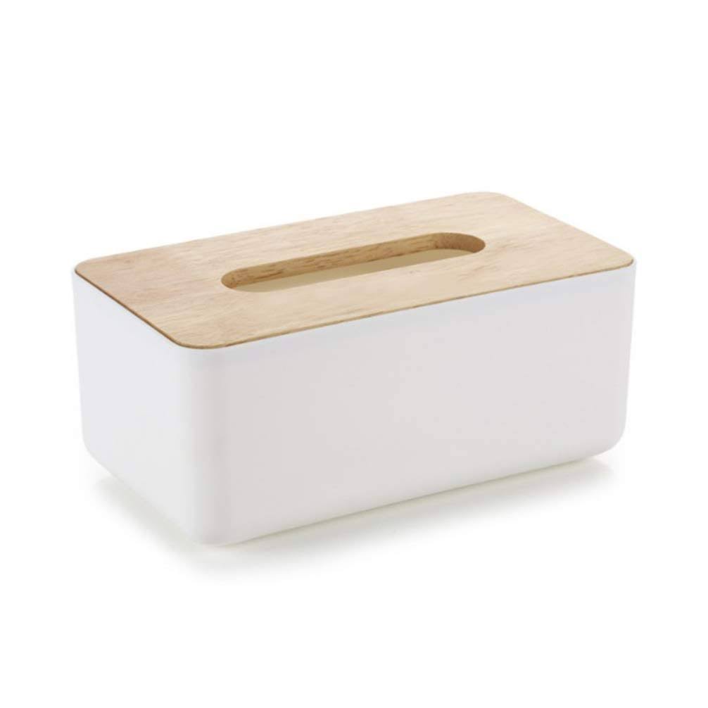 Cutie depozitare servetele, cu capac, plastic si MDF, 21x13x10cm, Alb ...