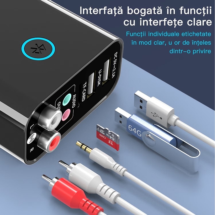 Adaptor 2 in 1 Audio Bluetooth Welora®, Receptor si Emitator, BT 5.0 ...