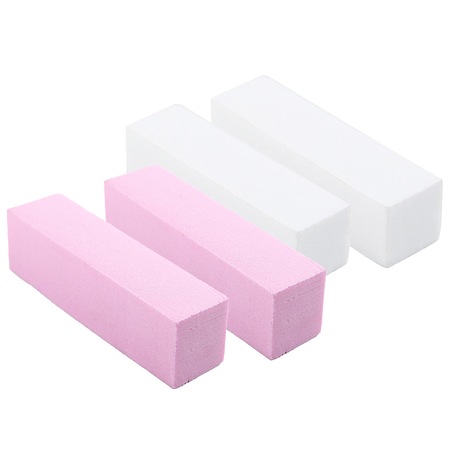 Set 4 buffere pentru manichiura, 9x2.5cm, Alb/Roz - eMAG.ro