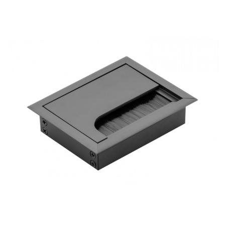 Suport trecere cabluri de mobila, patrat 80 x 100 mm, metalic, cu perii ...