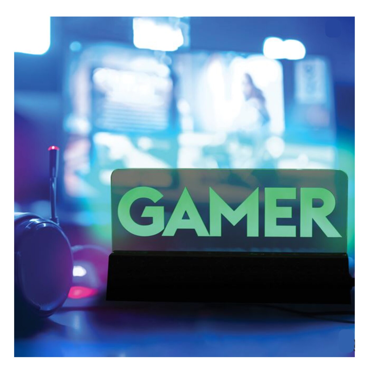 Decoratiune luminoasa LED pentru gaming, GAMER - eMAG.ro