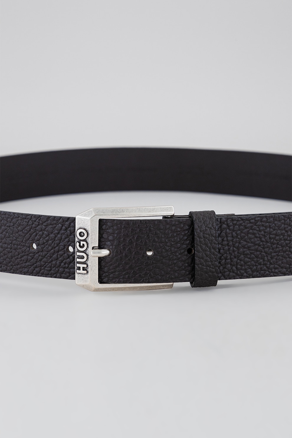 HUGO, Curea de piele cu aspect texturat Gelio, Maro inchis, 115 - eMAG.ro