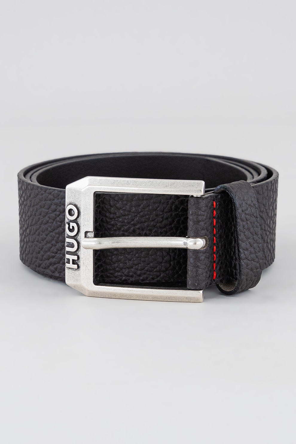 HUGO, Curea de piele cu aspect texturat Gelio, Maro inchis, 115 - eMAG.ro