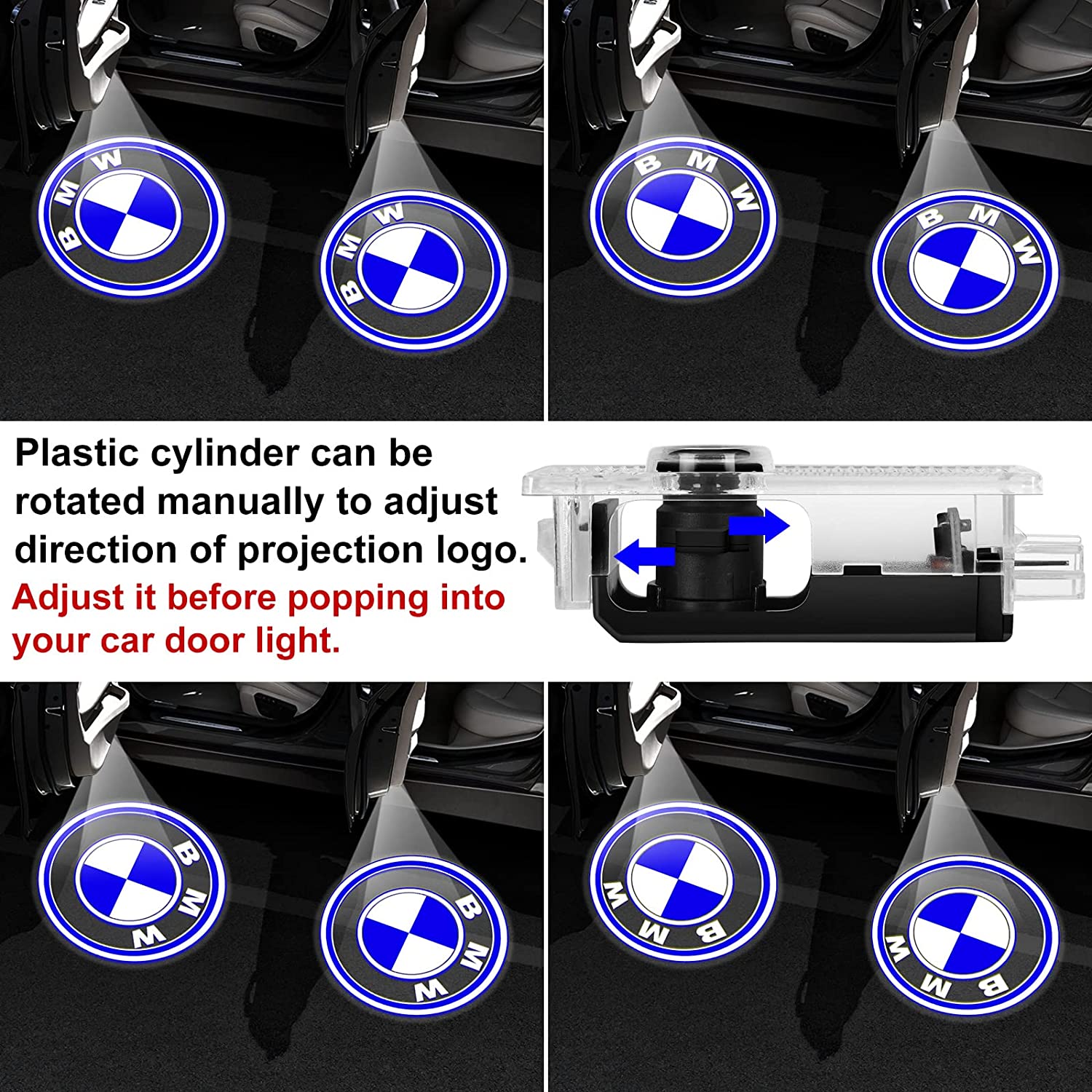 Set 2 proiectoare logo “BMW”, lumini usi LED, holograme auto, dedicate ...