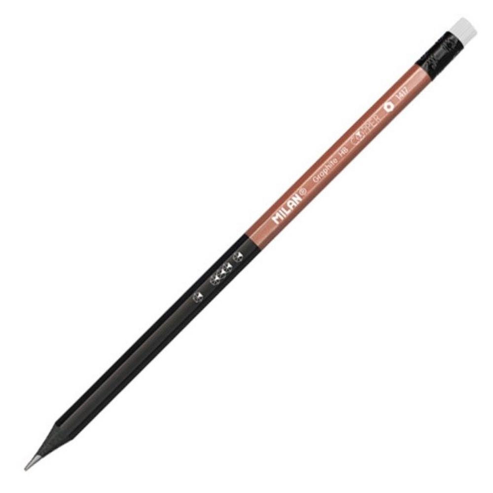 Creion Grafit Copper Milan HB cu Radiera - eMAG.ro