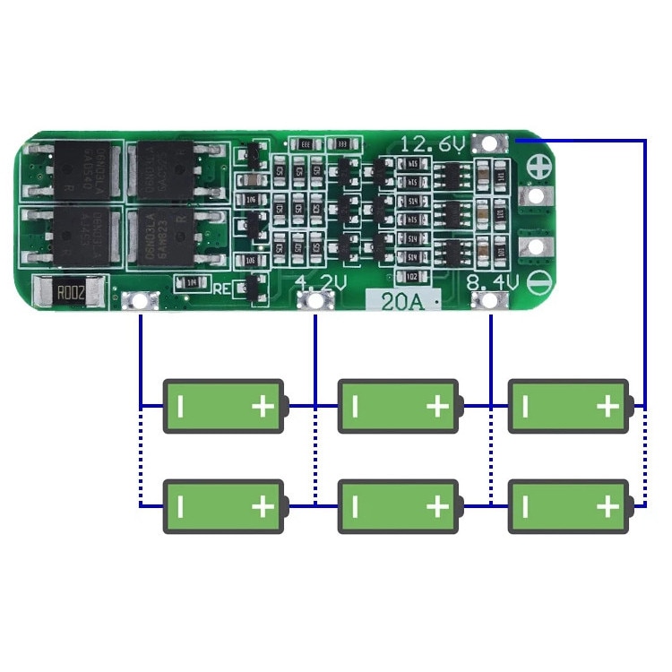 Modul, BMS, Li-Ion, 20A,12.6V, Verde - eMAG.ro