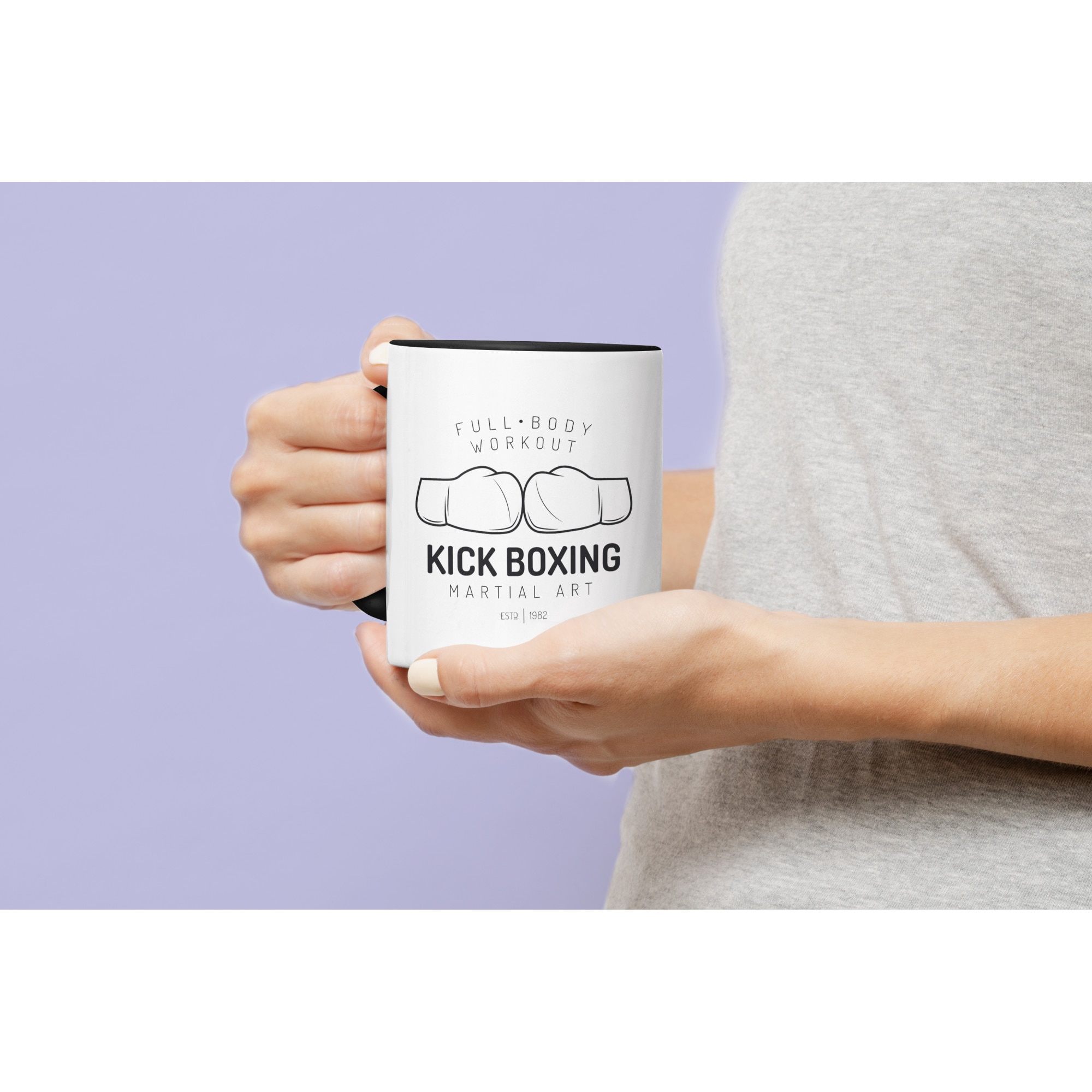 Чаша за боксови ръкавици, English Message Full Body Workout Kick Boxing ...