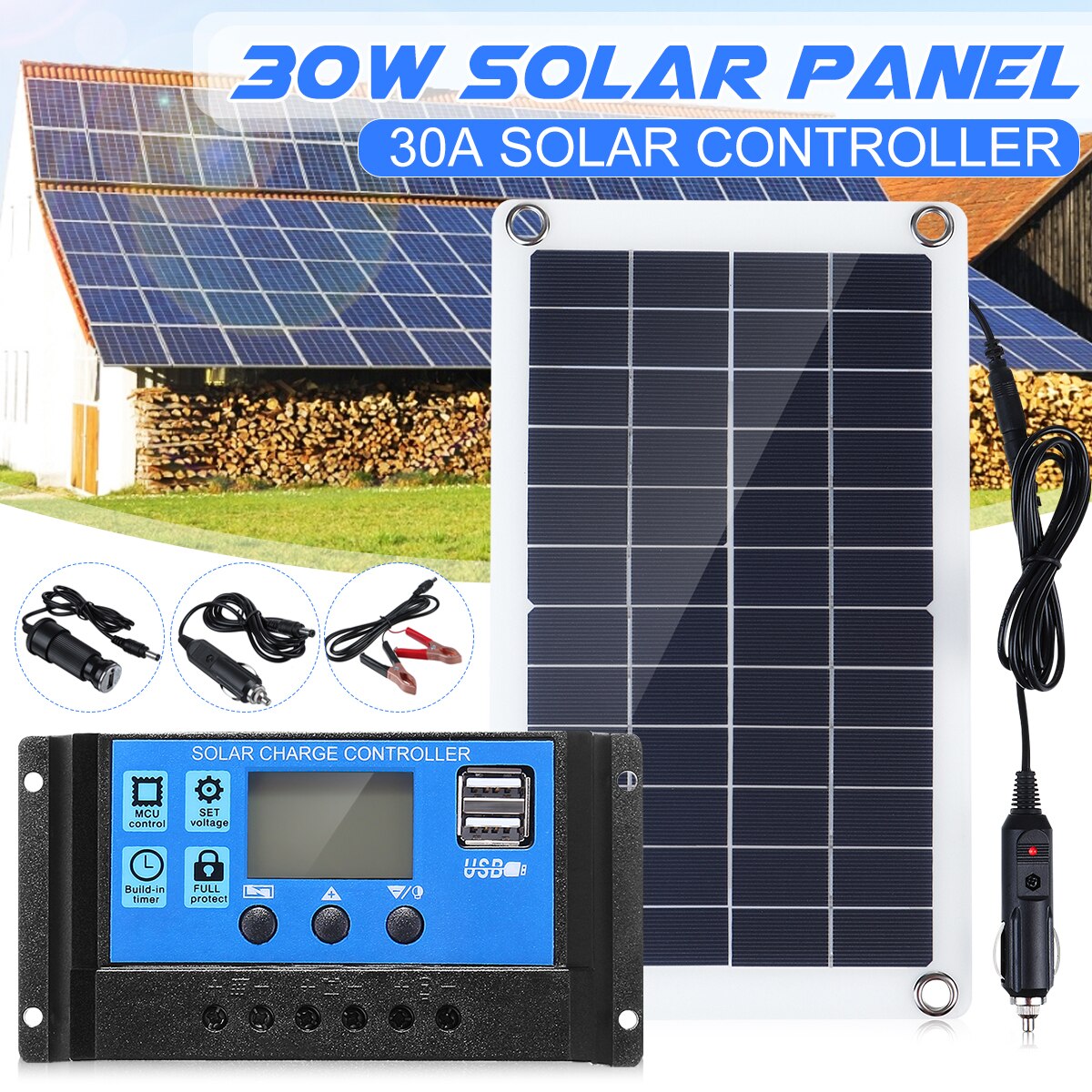 Panou solar, iMars, 12V, 30W, negru - eMAG.ro