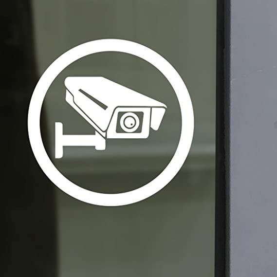 Matrica készlet, figyelmeztetés, Térfigyelő kamera, matrica, 4 db, 8x8 ...