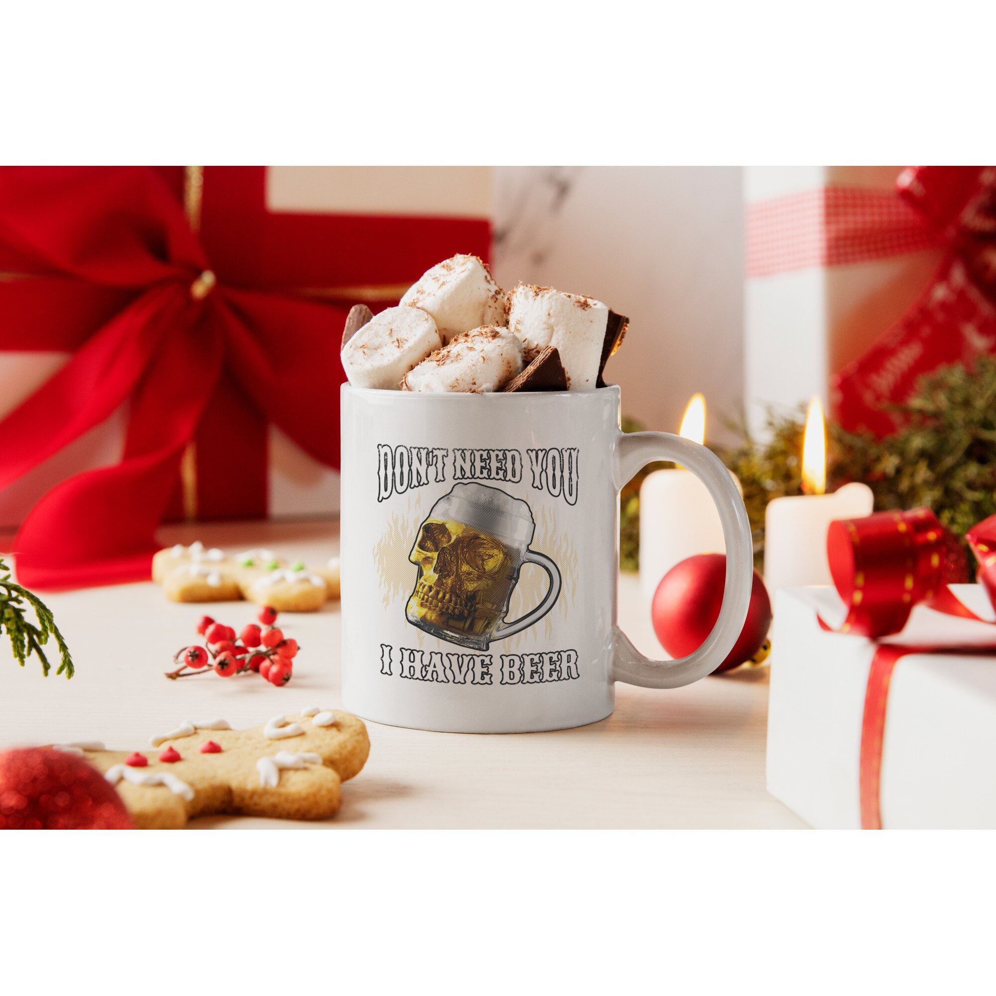 Cana Cu Text In Engleza Don't Need You I have Beer, Halba dE Bere In ...