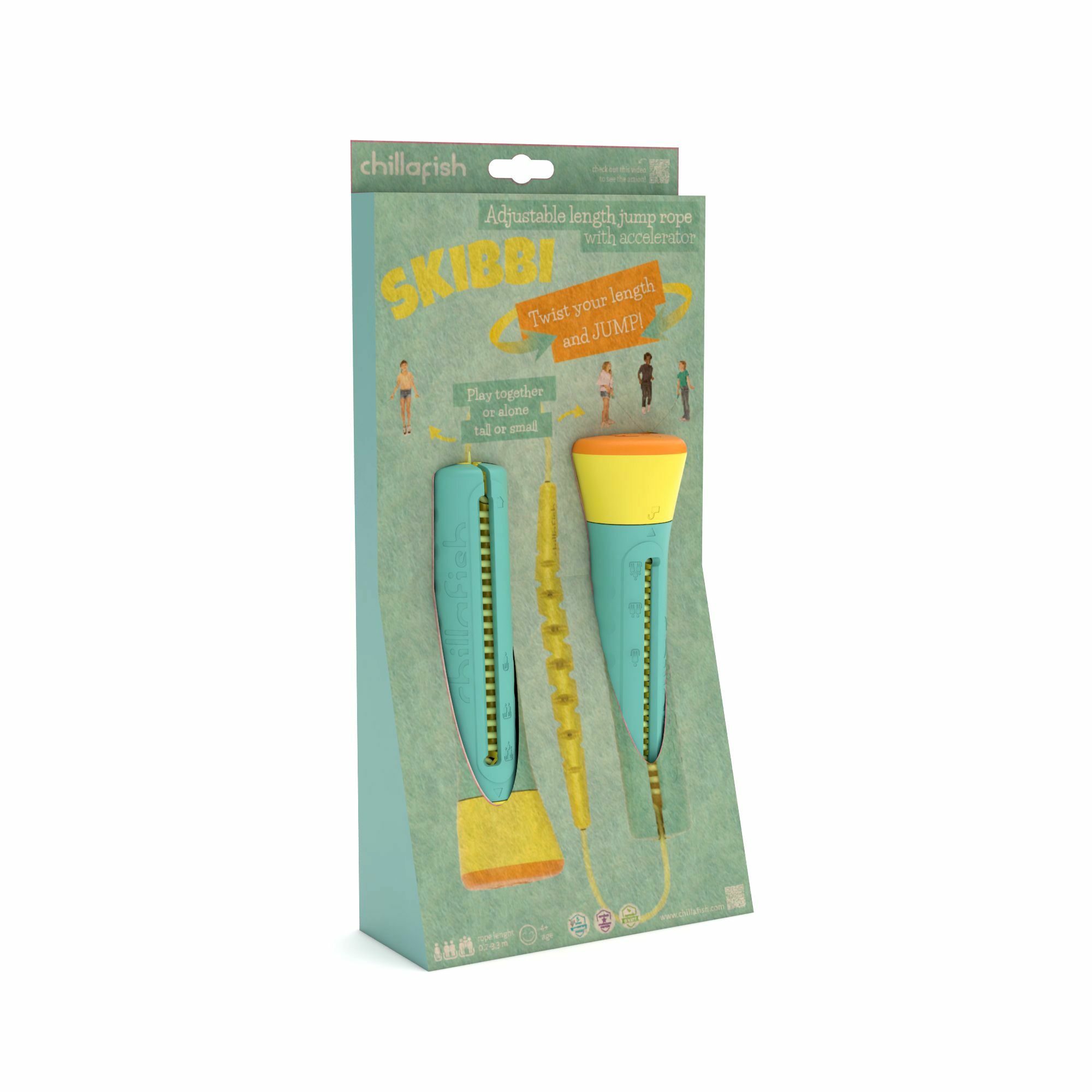 Въже за скачане с регулируема дължина Skibbi, Дължина от 20 см до 3 м ...