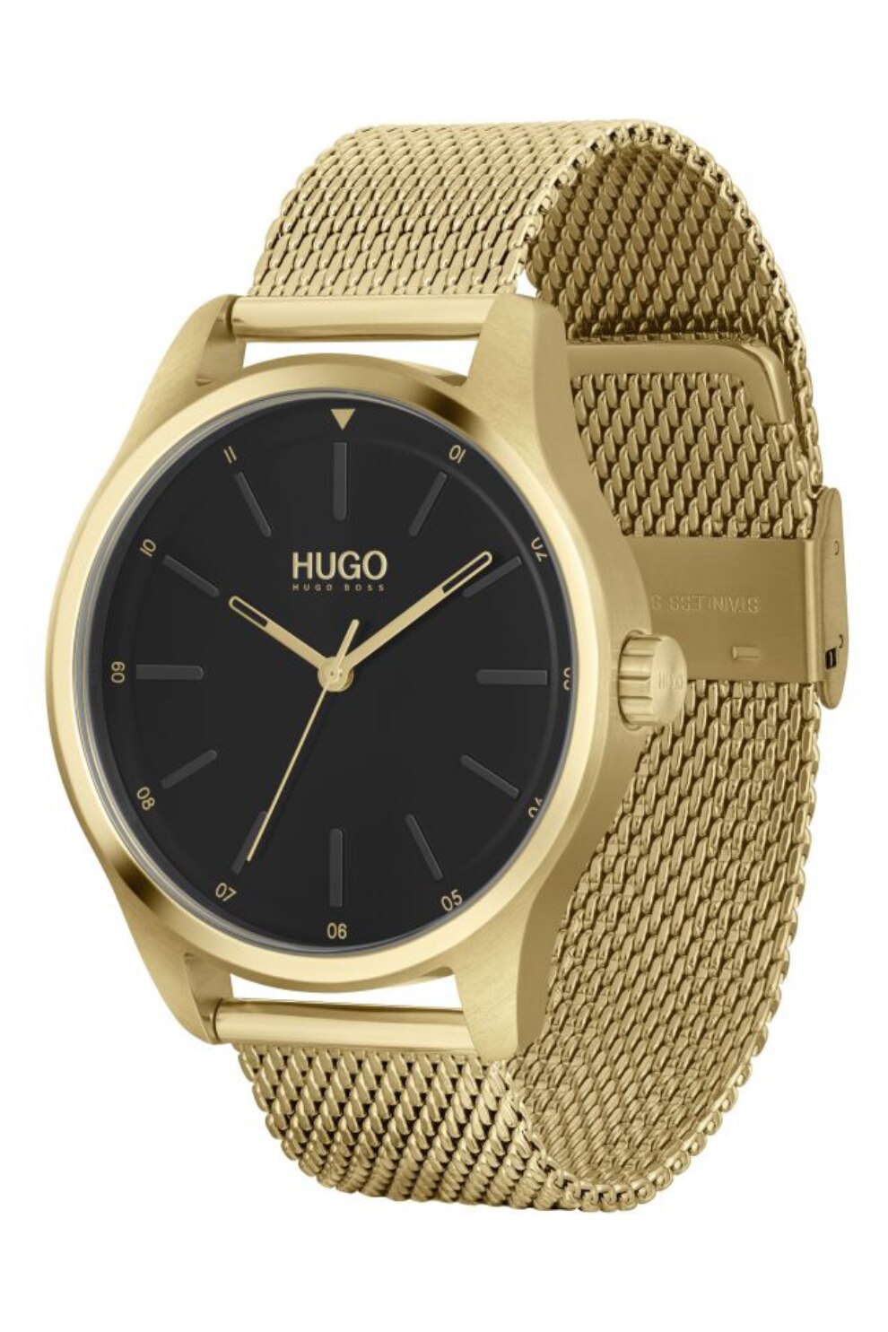 HUGO, Кварцов часовник от неръждаема стомана, Златист - eMAG.bg