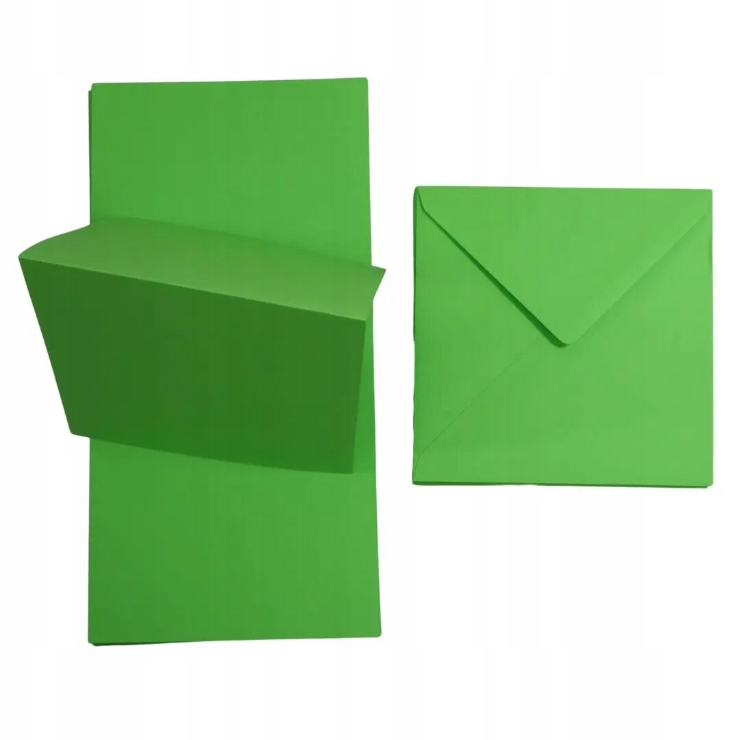 Set 25 de hartii patrate si plicuri, Rainbow, Verde - eMAG.ro