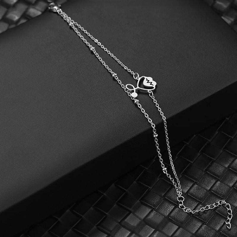 Bratara dama, dublata, model doctor heart, pandantiv inima cu stetoscop ...