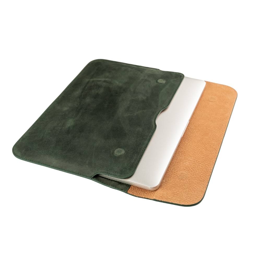 Husa laptop MacBook Air, MacBook PRO 13/14 inch, lucrata manual, piele ...