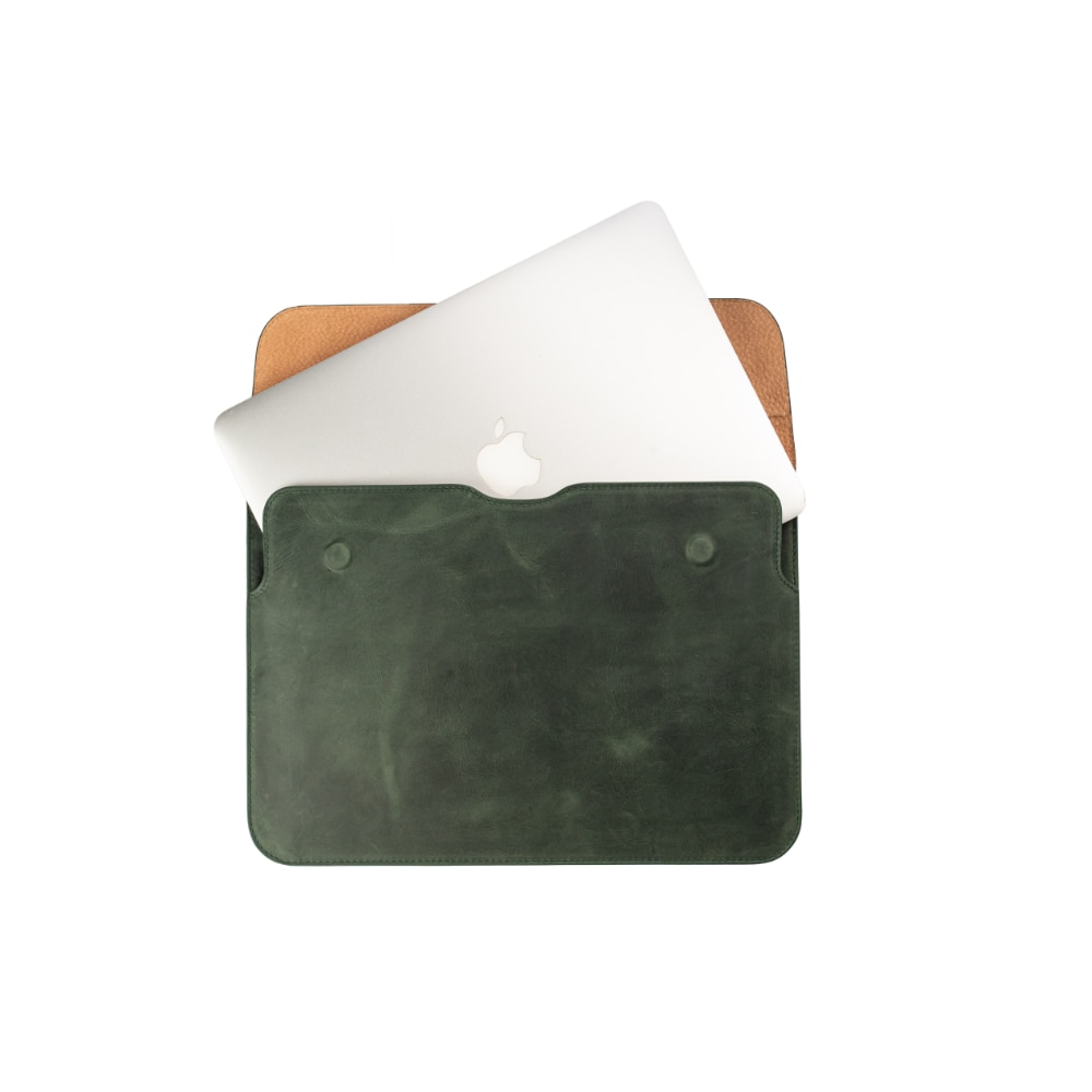 Husa laptop MacBook Air, MacBook PRO 13/14 inch, lucrata manual, piele ...