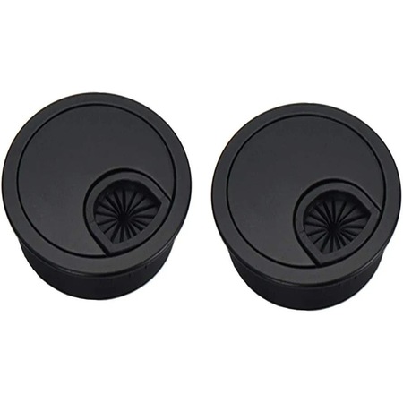 Capac cabluri de birou, 60 mm, 2 buc, Negru - eMAG.ro