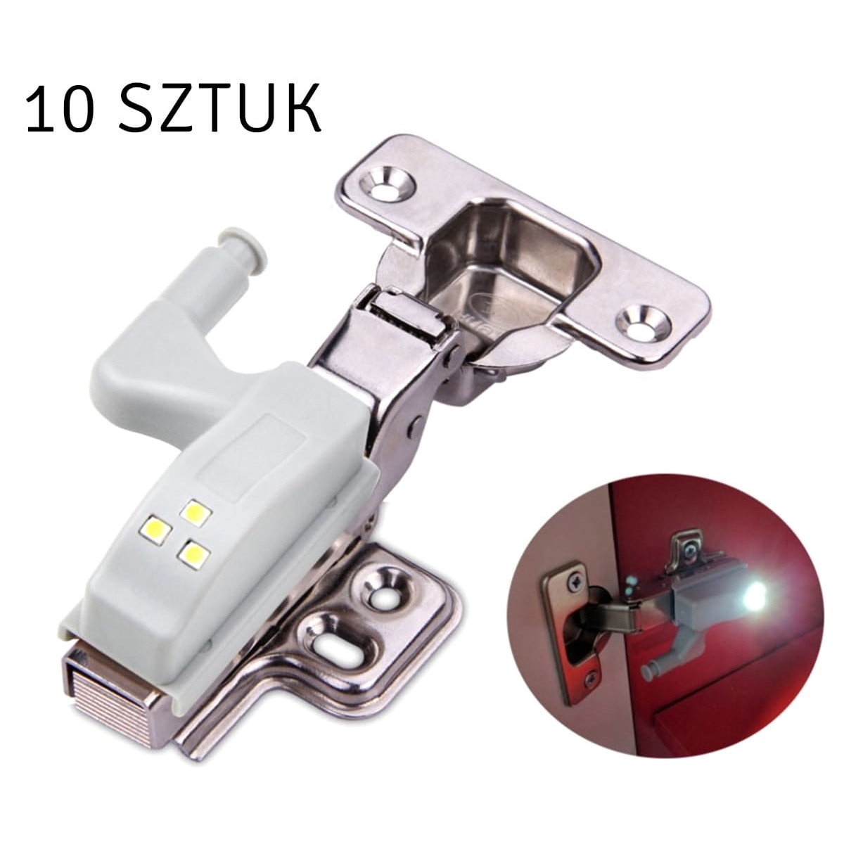 Set 10 lampi LED balamale dulap, ZakupyTV, Plastic, 4.8 cm, Gri - eMAG.ro