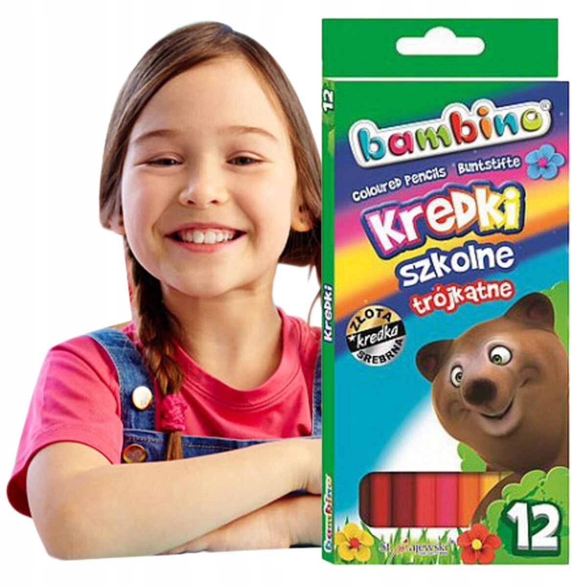 Creioane colorate, Bambino, 12 culori - eMAG.ro