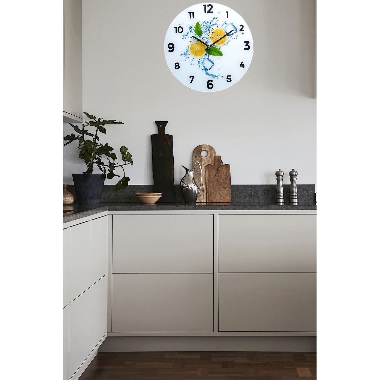 Ceas de perete, din sticla, diametru 30 cm, model Lamaie - eMAG.ro