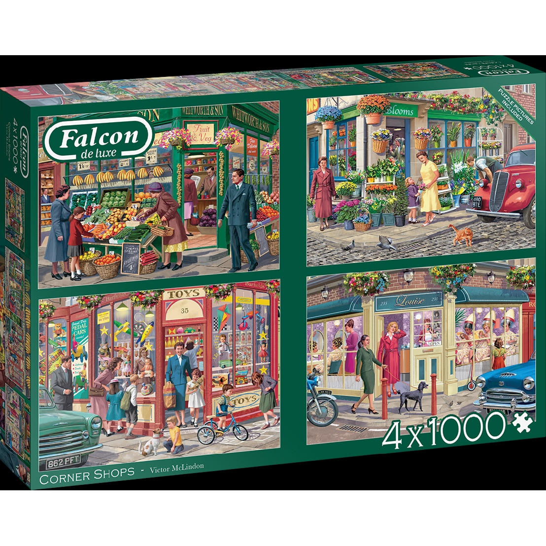 Puzzle, Falcon, 4 x 1000 db, Többszínű - eMAG.hu