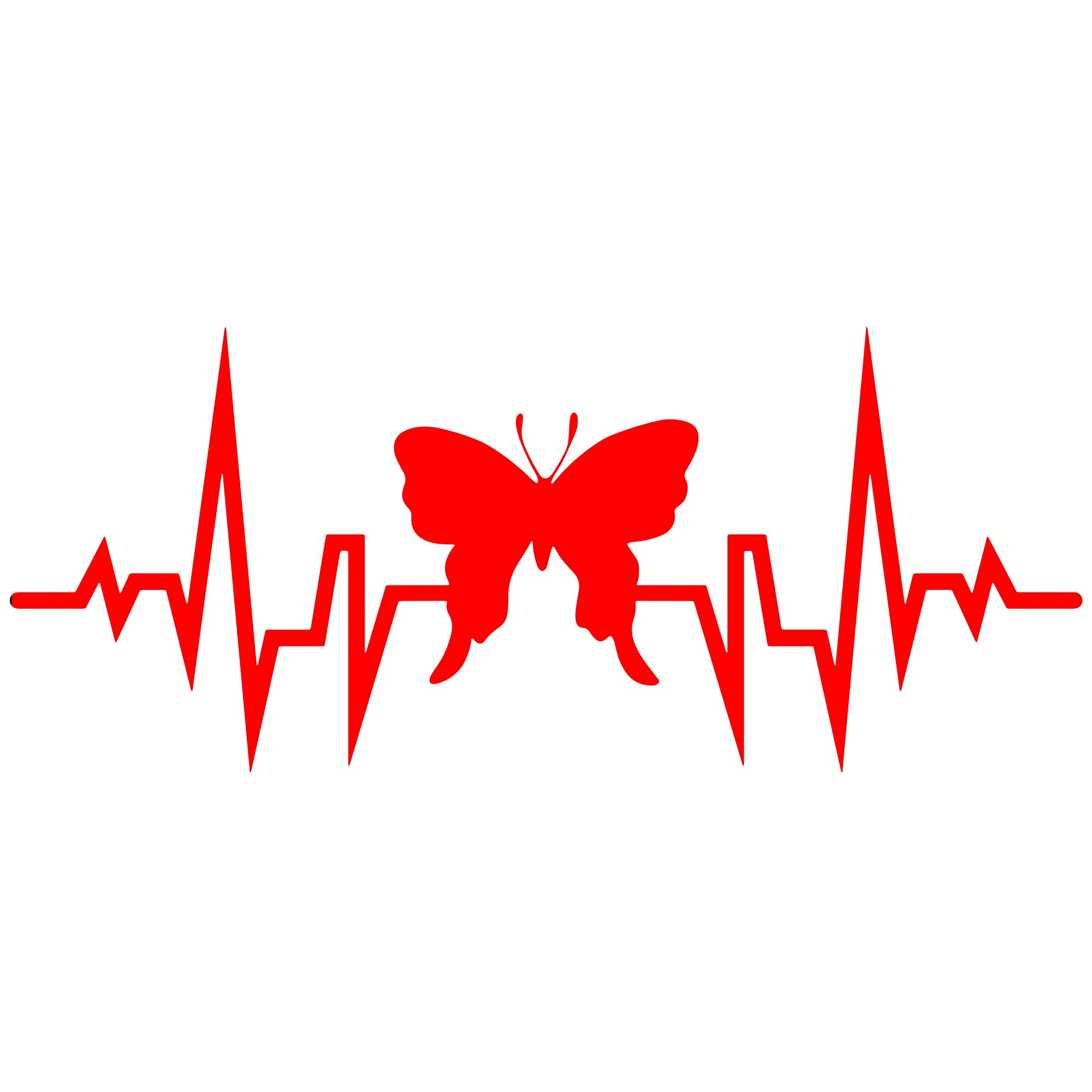 Sticker decorativ pentru perete, auto si geam Ritm cardiac - Fluture ...