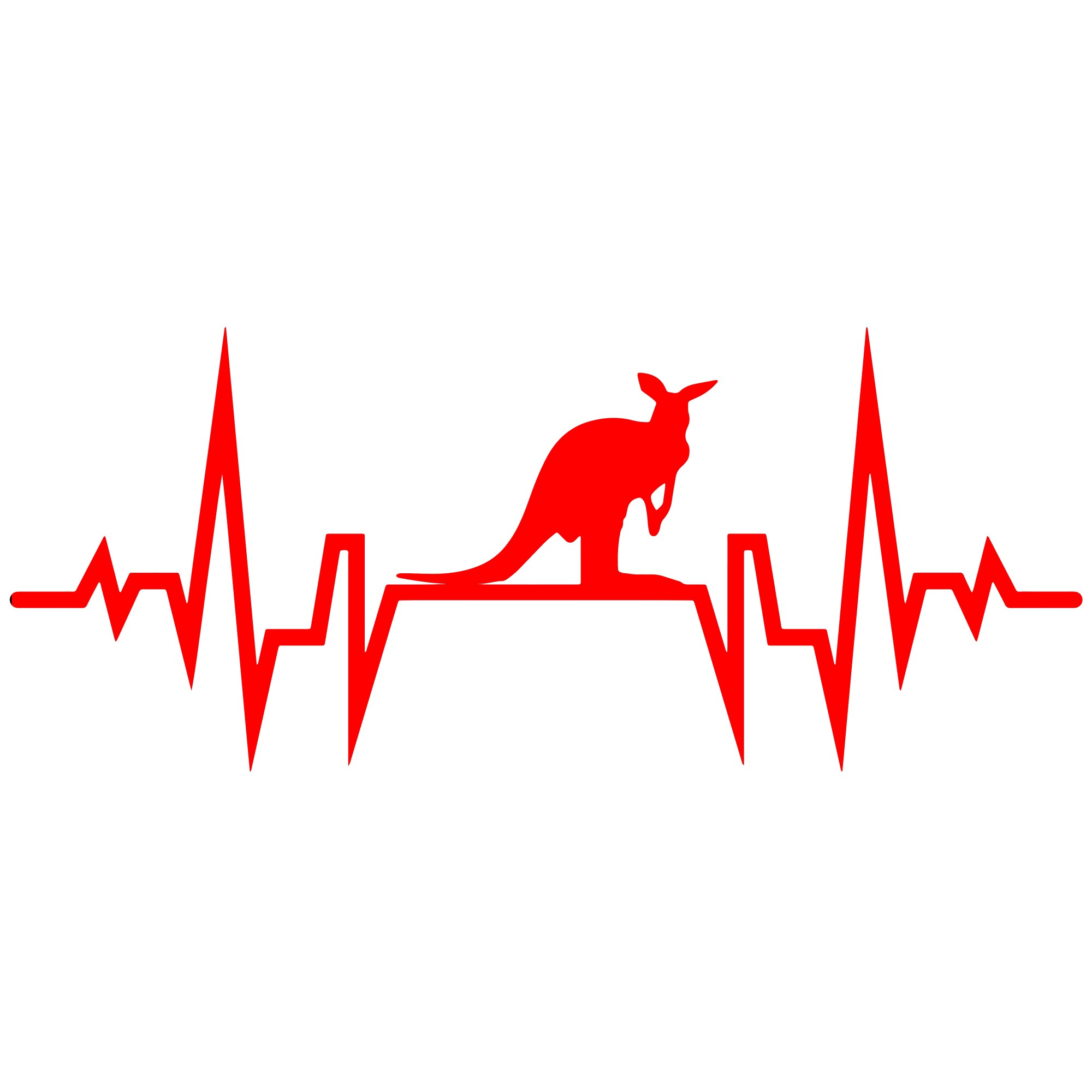 Sticker decorativ pentru perete, auto si geam Ritm cardiac - Kangaroo ...