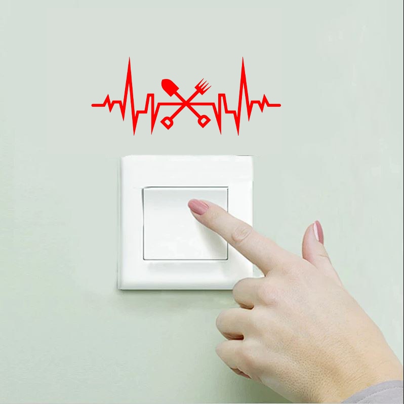 Sticker decorativ pentru perete, auto si geam Ritm cardiac - Unelte ...