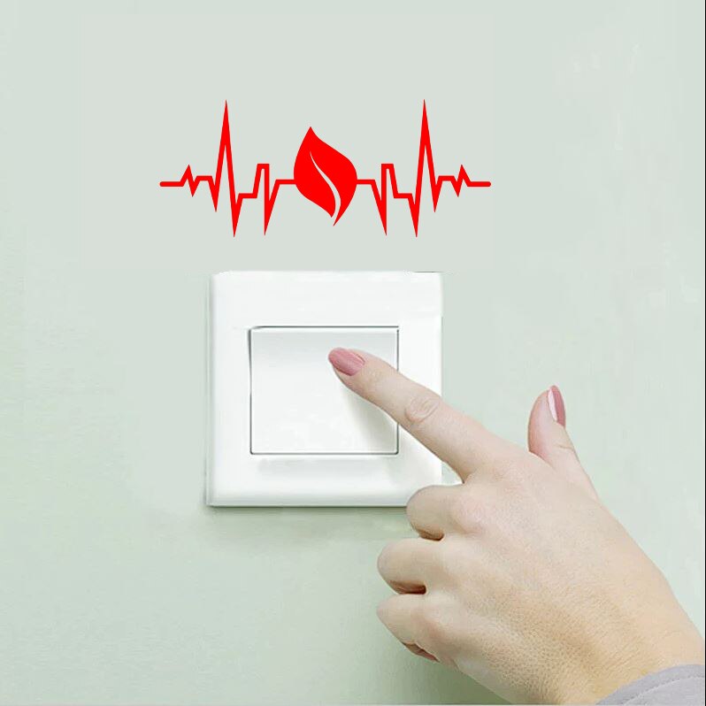 Sticker decorativ pentru perete, auto si geam Ritm cardiac - Frunza ...