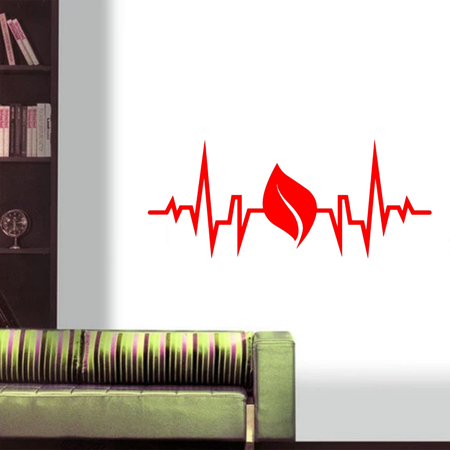 Sticker decorativ pentru perete, auto si geam Ritm cardiac - Frunza ...