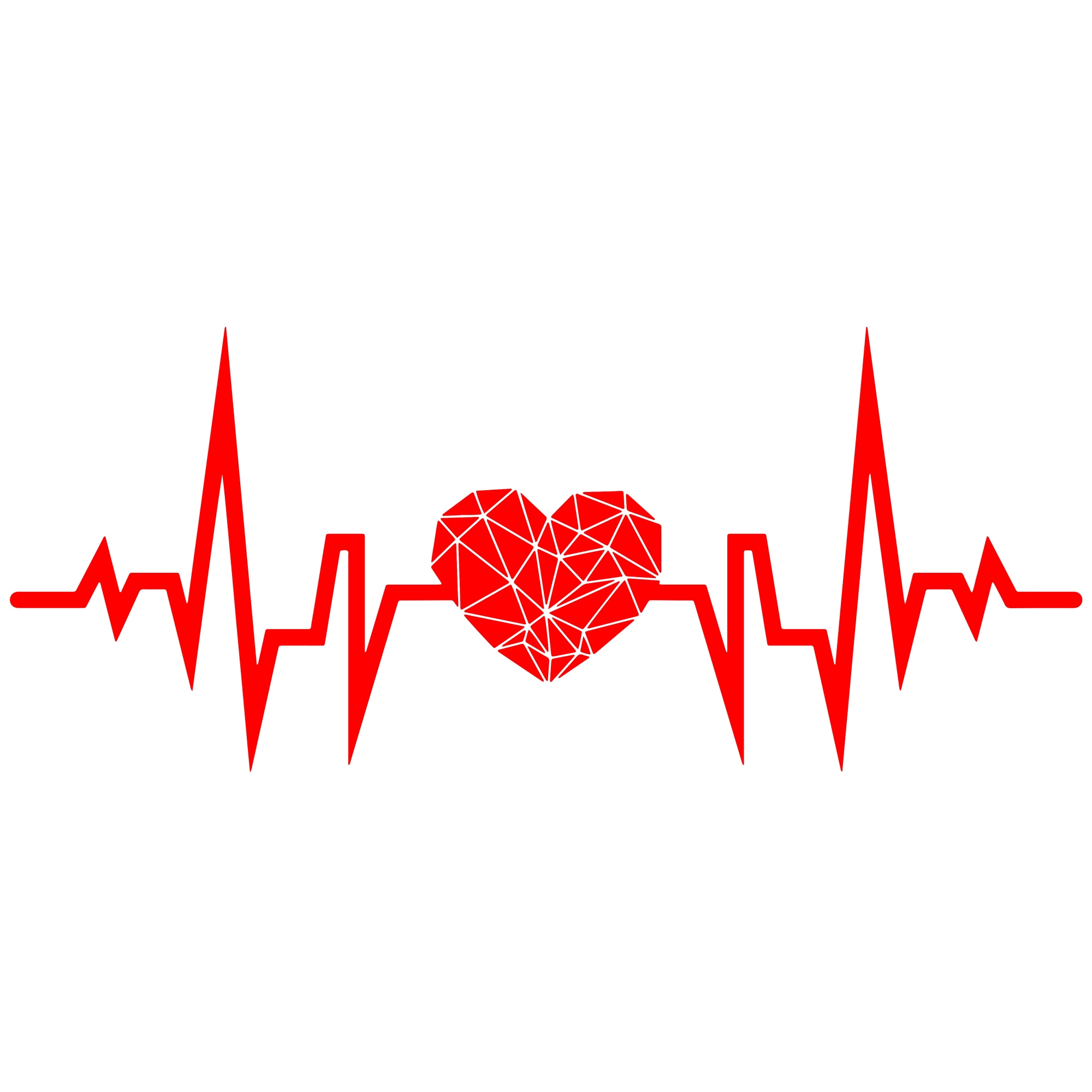 Sticker decorativ pentru perete, auto si geam Ritm cardiac - Inima ...