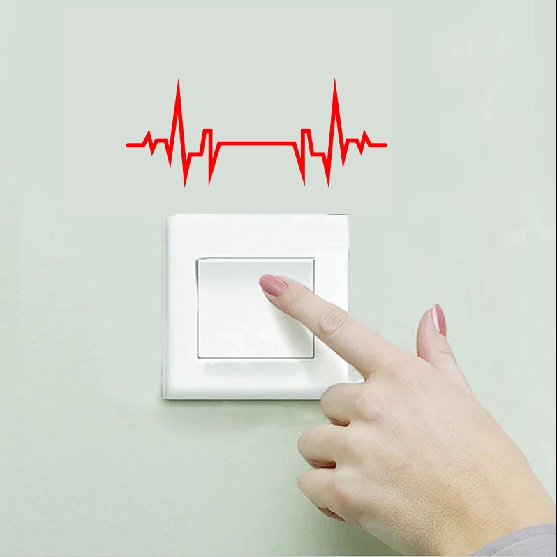 Sticker decorativ pentru perete, auto si geam Ritm cardiac - Ritm ...