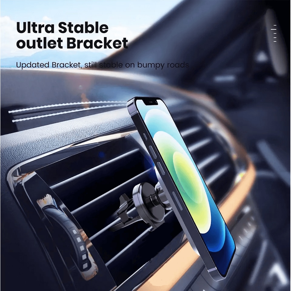 Incarcator MagSafe wireless pentru masina, Ideas4Comfort, fixare in ...