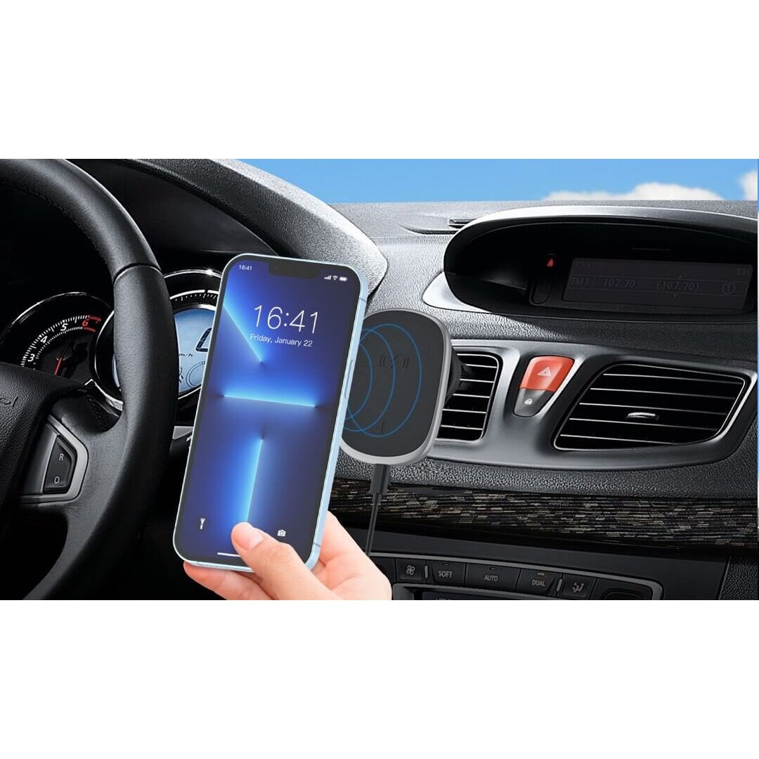 Incarcator wireless MagSafe pentru masina, fixare in grila de ...