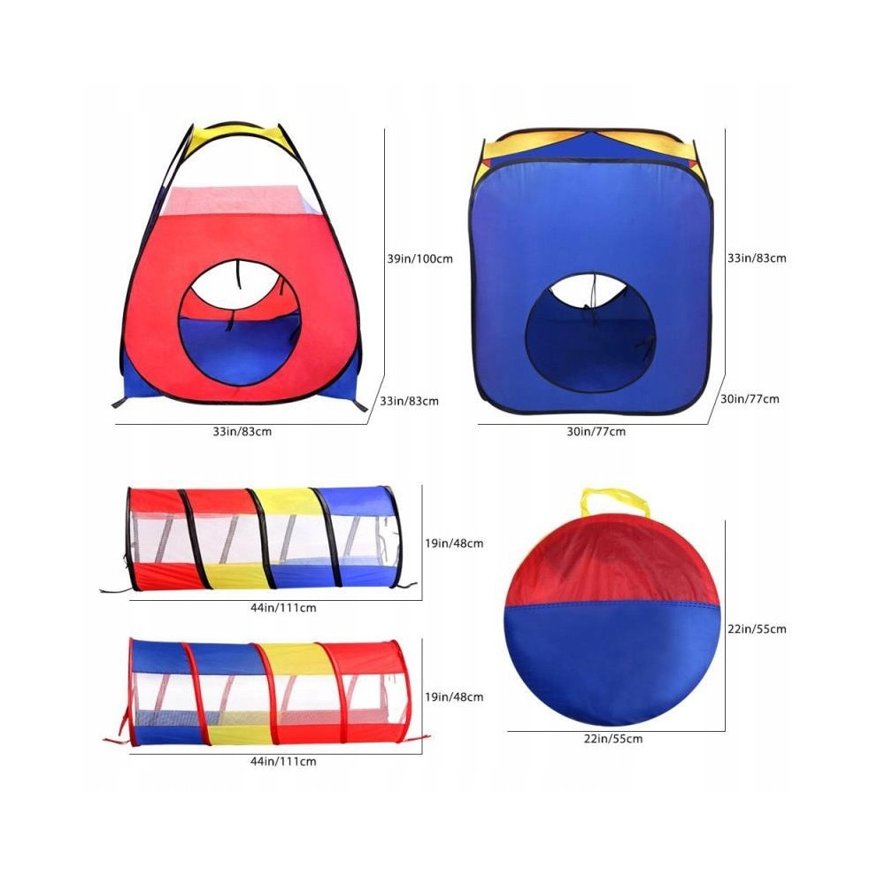 Cort cu tunel pentru copii 4 in1, Anagre, Multicolor - eMAG.ro