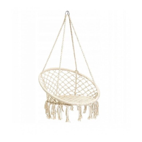 Scaun balansoar pentru gradina, Anagre, Metal/Textil, 80 cm, Bej - eMAG.ro