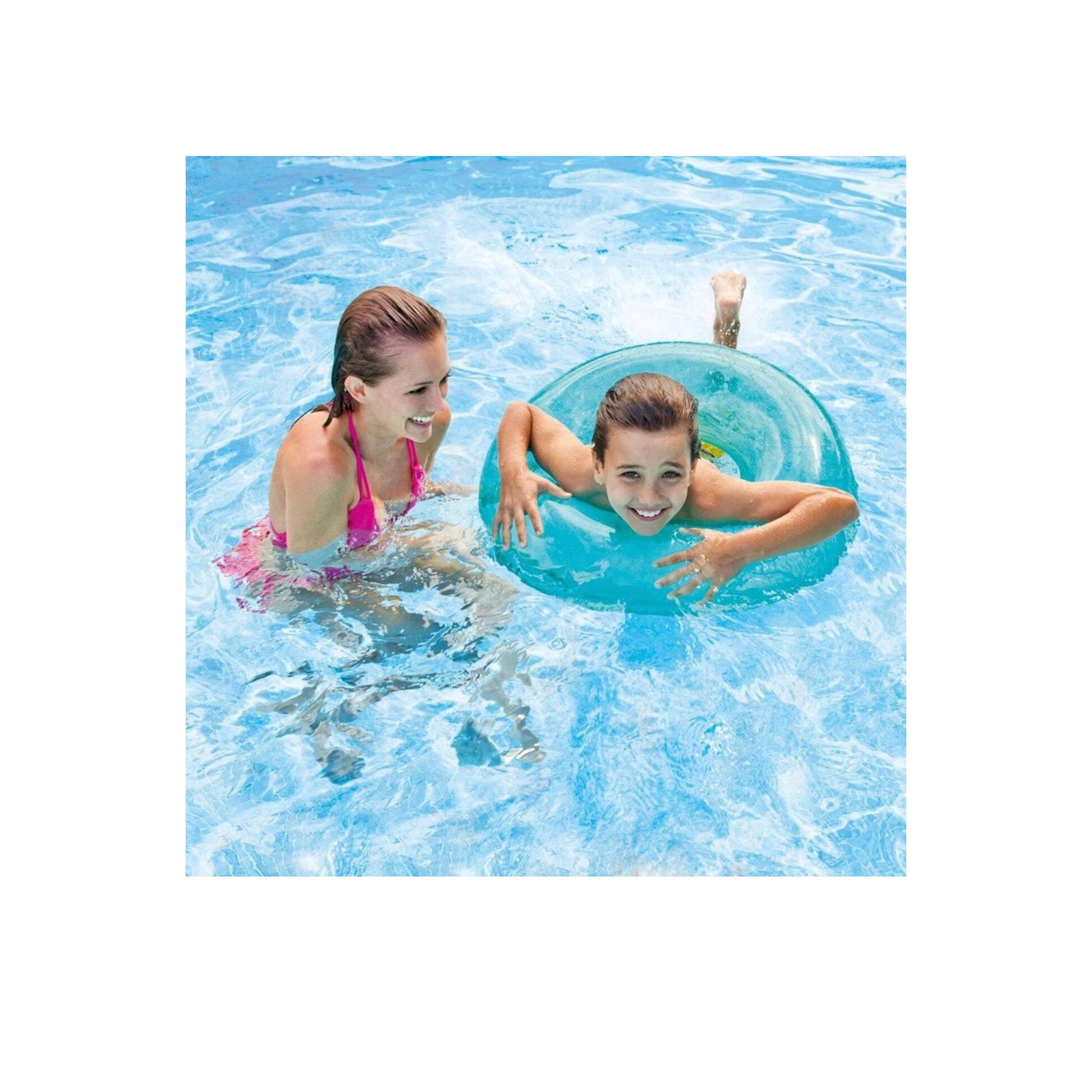 Set colac gonflabil albastru cu minge gonflabila colorata 51 cm, Intex ...