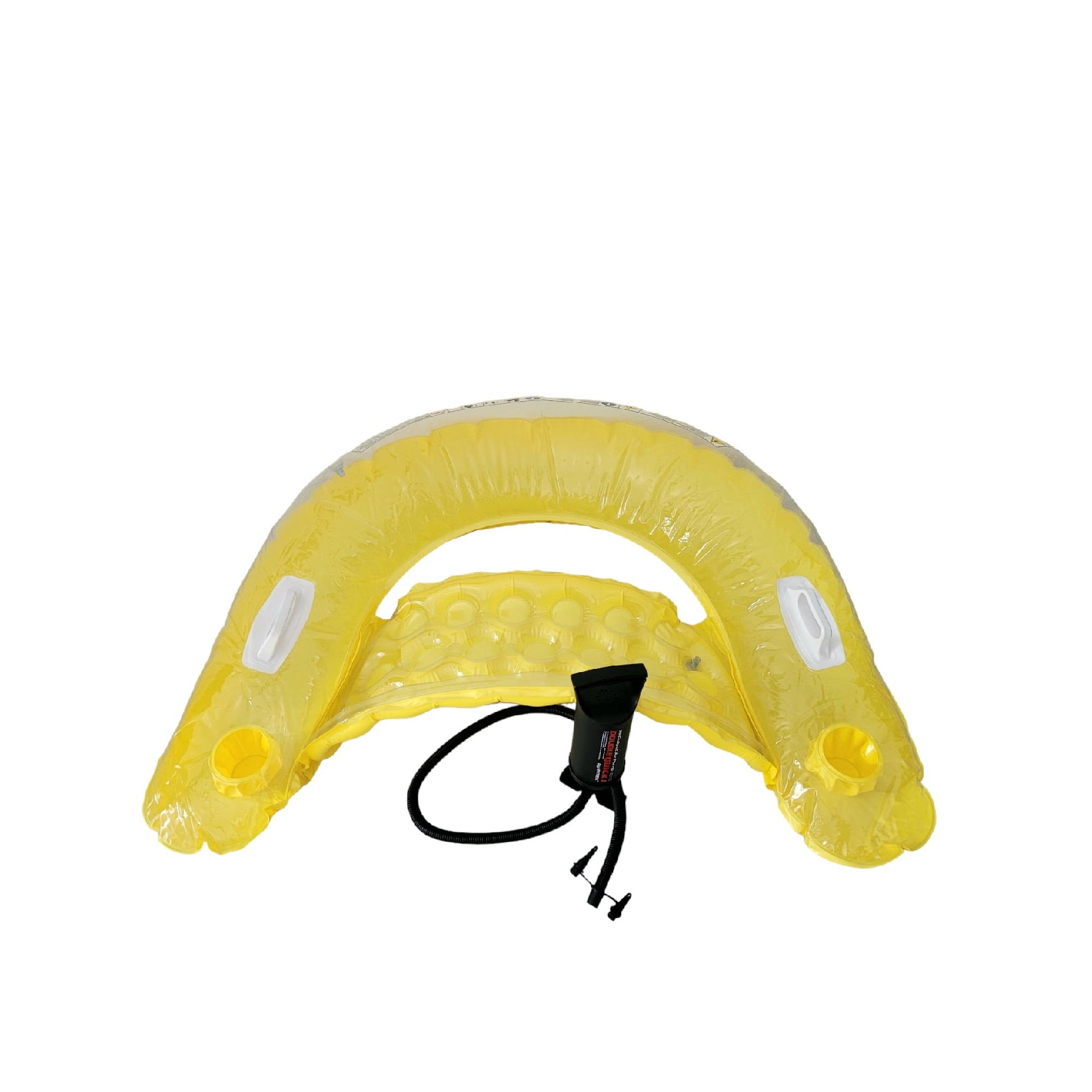 Scaun gonflabil Galben din vinil 152 x 99 cm si pompa manuala pentru ...