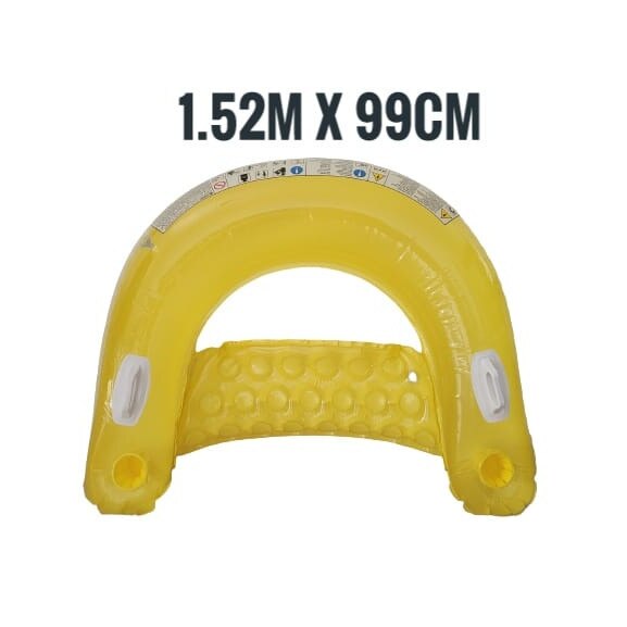 Scaun gonflabil Galben din vinil 152 x 99 cm si pompa manuala pentru ...